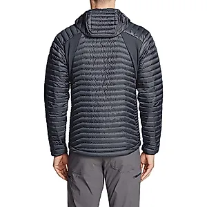 Eddie Bauer Men's MicroTherm 2.0 StormDown Hooded Jacket,Storm (Gray),L Regular