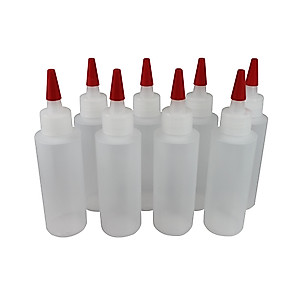 Pinnacle Mercantile (8-Pack 4 Oz Plastic Squeeze Bottles Long Red Tip Caps Food Grade Perfect for Icing, Cookie Decorating, Condiments, Arts and Crafts BPA Free Empty