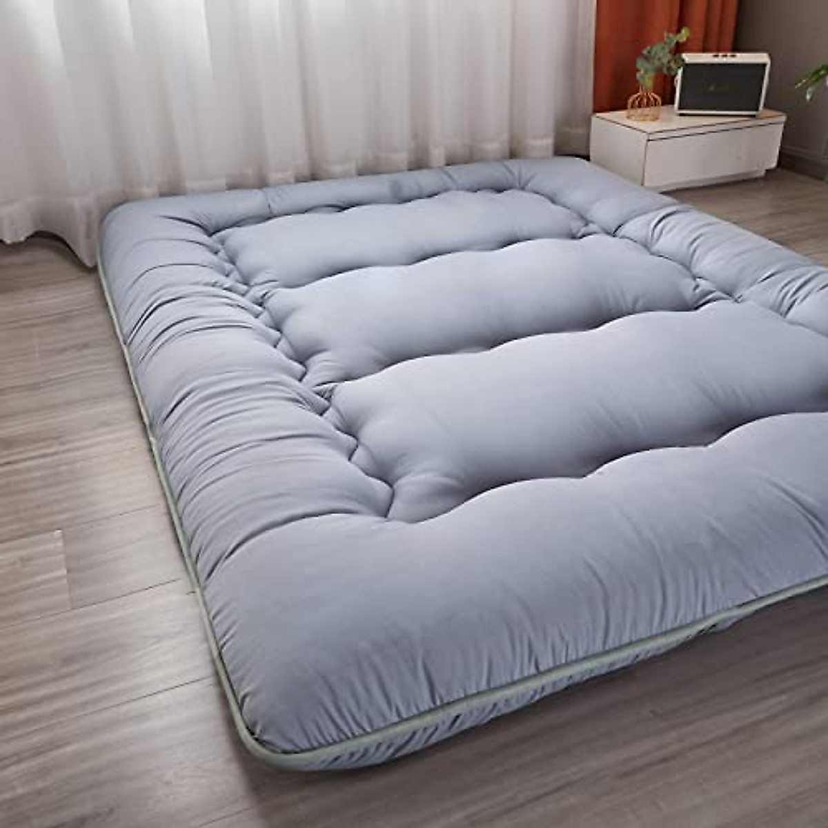 Heimorn Japanese Floor Mattress, Japanese Futon Mattress, Shikibuton Foldable & Portable Camping Mattress with Washable Cover, Gray Full-XL