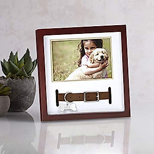 Pearhead Pet Collar Keepsake Frame, Pet Memorial Picture Frame, Pet Owner Home Decor, Cat Or Dog Keepsake, 3" x 4.5" Photo Insert, Wall Mount And Tabletop Frame, Espresso