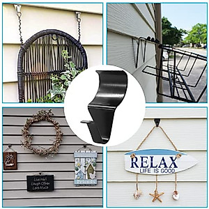 Biaungdo 12 Pcs Vinyl Siding Hooks, Heavy Duty Stainless Steel Black Vinyl Siding Hangers, No Hole Needed Low Profile Siding Clips for Hanging Wreath, Outdoor Decorations