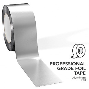 EconoHome Premium Aluminum Foil Tape - 2 inch x 33 yd (3.6 mil) - Adhesive Barrier for Sealing HVAC, Hot & Cold Air Ducts, Dryer Vents - Resilient Against Moisture, Flames, UV Rays