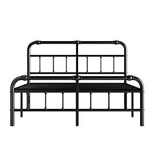 Bednowitz King-Bed-Frame-with-Headboard and Footboard, 18 Inch High Metal Platform King-Size-Bed-Frame, 4000 Lbs Heavy Duty Steel Slats Support, No Box Spring Needed, Noise Free