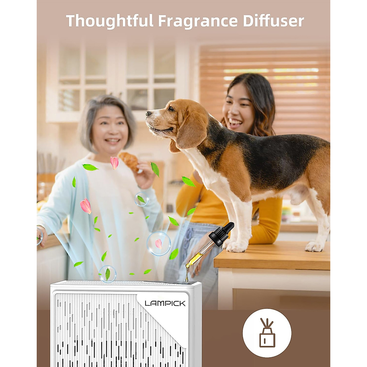 LAMPICK Air Purifier Filter, Pet Care Replacement Filter, 4-in-1 Filter H13 True HEPA Filter Air Filter Replacement, Air Filter Compatible Air Cleaner A6, 1 Pack, Yellow