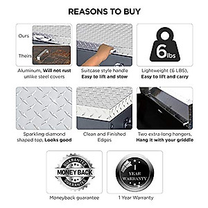 Griddle Cover 36" and 28" Works for Blackstone Griddle Cover 36 &28 inch Waterproof Diamond Plated Lightweight Aluminum Hard Top Lid with Stainless Steel Handle for Outdoor BBQ Hood Grill Accessories