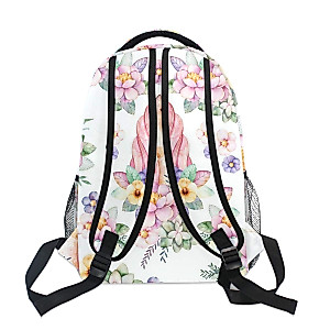 ZZKKO Fantasy Forest Animal Unicorn Boys Girls School Computer Backpacks Book Bag Travel Hiking Camping Daypack (Pink)