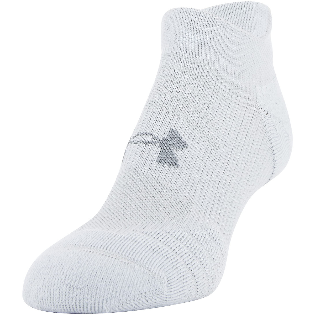 Under Armour Women's Play Up No Show Tab Socks, 3-Pairs, Halo Gray Assorted, Medium