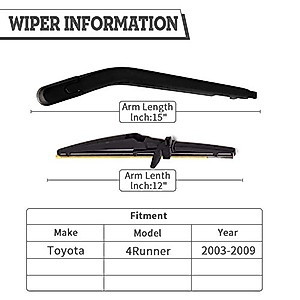 Rear Wiper Arm Blade Nut Set Replacement for Toyota 4Runner 2003-2009,Rear Wiper Cover Accessories Assembly, Wiper Cap Set for Back Windshield Window 852413531