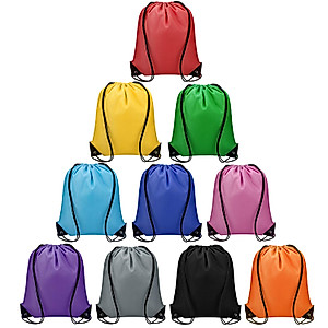 Vorspack Drawstring Backpacks Bulk 10 Pieces of 10 colors String Bags, Customized Gift Bags Goodie Bags for Party Gym Sport Trip