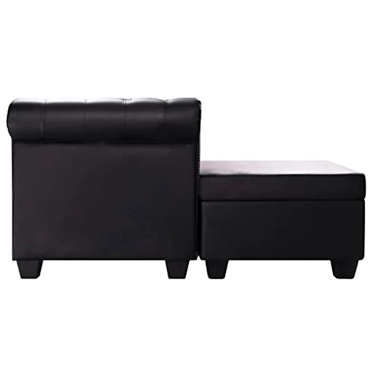 vidaXL L-Shaped Chesterfield Sofa Artificial Leather Seat Brown/Black/White