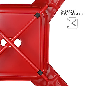 MoNiBloom 30 Inch Bar Stools, Set of 4 Vintage Patio Furniture Indoor Outdoor Stackable Kitchen Stools Dining Chair, Red