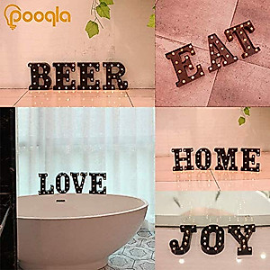 Light Up LED Letter Marquee Sign - Alphabet Marquee Letters with Lights For Wedding Birthday Party Christmas Night Light Lamp Home Bar Decoration A, Black