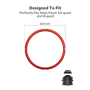 Goldlion Sealing Ring Compatible with Ninja Foodi 5 Quart 6.5 Quart and 8 Quart Silicone Gasket Accessories Rubber Sealer Replacement for Pressure Cooker and Air Fryer, Pack of 3