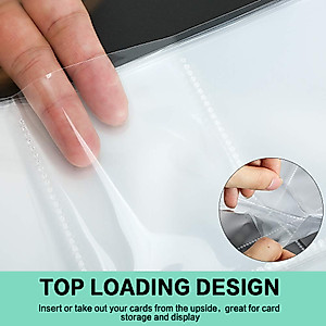 Trading Card Sleeve Pages, PANDRI 100 Pack 9 Pocket Trading Card Storage Album Pages 11 Holes Fit 3 Ring Binder