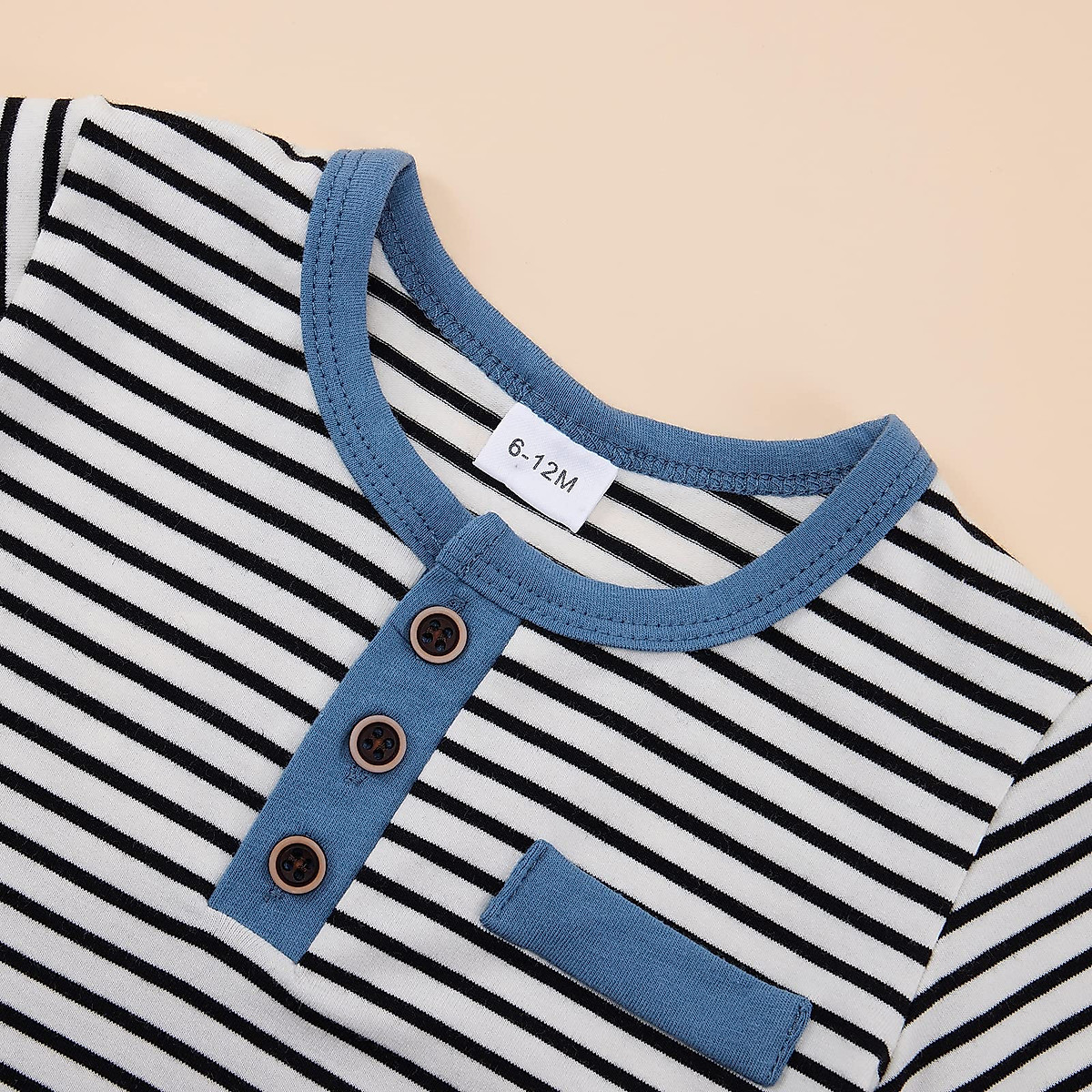 Weixinbuy Toddler Boy Summer Clothes Baby Striped T-Shirt Tops+Solid Shorts 2PCS Outfits Set