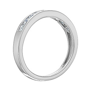 FINEROCK 1/2 Carat Channel Set Diamond Wedding Band Ring in 14K White Gold (Ring Size 5.25)