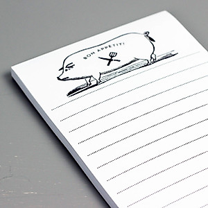 Bon Appetit Pig Refrigerator Notepads Grocery List - Set of Two Pads