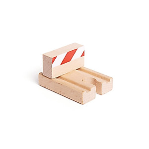 Bigjigs Rail Wooden Buffers (Pack of 6) - Other Major Wood Rail Brands are Compatible
