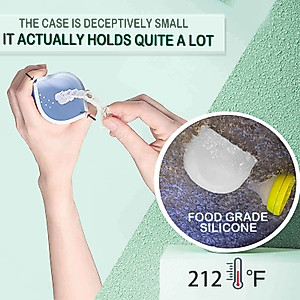 Silicone Retainer Case with Lanyard Slim Cute Retainer Holder Dental Thin Container Braces Case for Girl Women Kids Men Travel Partial Denture Night Mouth Guard Aligner Case(Light Blue)