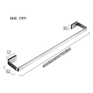 Towel BAR Rack Towel Rack Wall Mounted Tower Holder Single Towel Storage Rack Towel Bars,Towel Rod for Bathroom or Kitchen,Brushed Finish Bathroom Hardware/50Cm (Size : 80Cm)