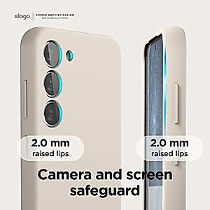 elago Compatible with Samsung Galaxy S23 Plus Case, Liquid Silicone Case, Full Body Protective Cover, Shockproof, Slim Phone Case, Anti-Scratch Soft Microfiber Lining, 6.6 inch (Stone)