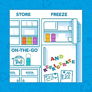 Re Play 2pk Snack Stack Food Storage Containers for Baby, Toddlers, and Children, Made from Virtually Indestructible Recycled HDPE, Includes Travel Lid, Dishwasher & Microwave Safe, Purple