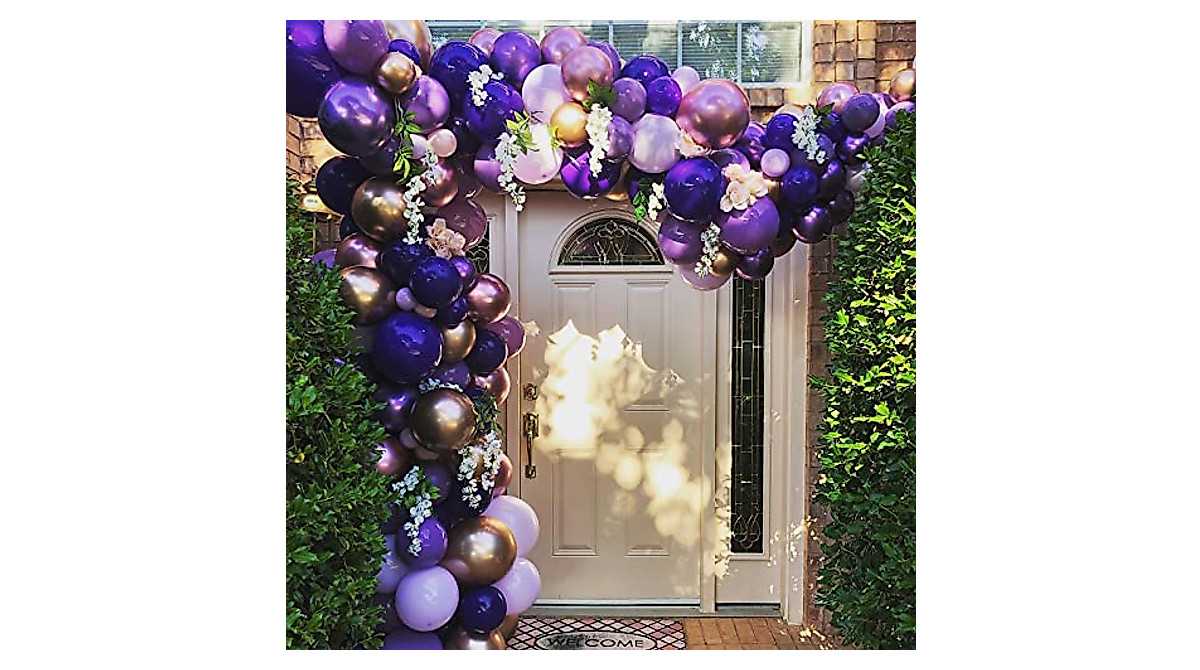 BBeitoo Purple and Gold Balloon Arch Kit - Elegant Party Decor
