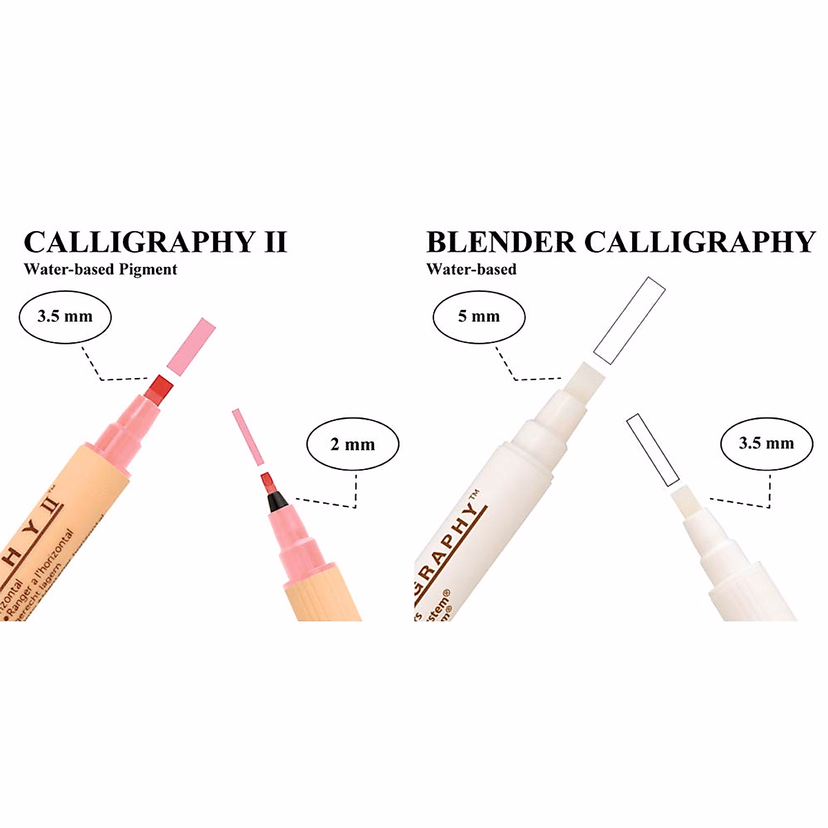 Kuretake Zig Calligraphy 2 Dual Tip Markers 24 Colors Set, 2mm, 3.5mm, Square Tips, AP-Certified, No Mess, Photo-Safe, Acid Free, Lightfast, Odourless, Xylene Freeing, for Beginners, Made in Japan