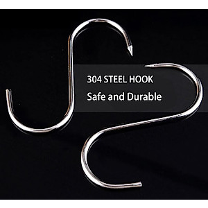 ARTOYS Meat Hooks 4'' 4mm, SUS304 Stainless Steel Butcher's Hook(10Pack), Meat Hook for Smoker, Drying, Butchering, Smoking, BBQ, Grilling,Jerky.