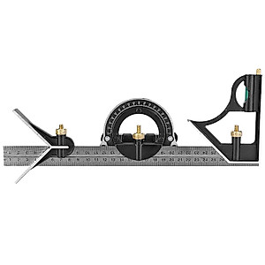 Combination Set 0 to 180° Carpentry Stainless Steel Angle Ruler Combination Tri Protractor Measure Tool