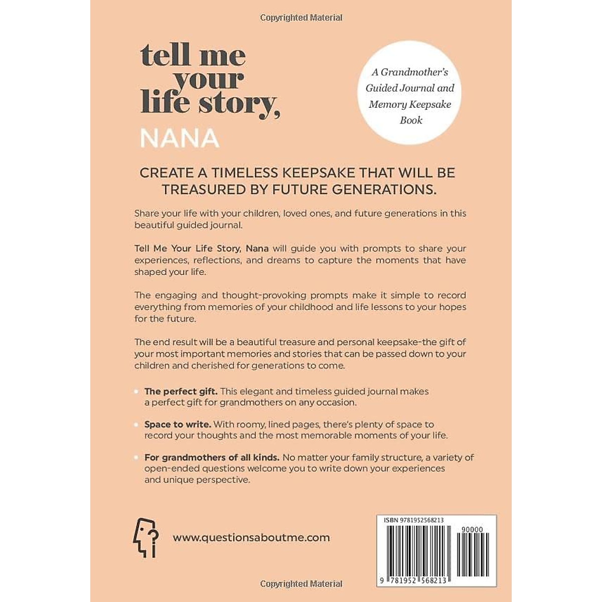 Tell Me Your Life Story, Nana: A Grandmother’s Guided Journal and Memory Keepsake Book (Tell Me Your Life Story® Series Books)