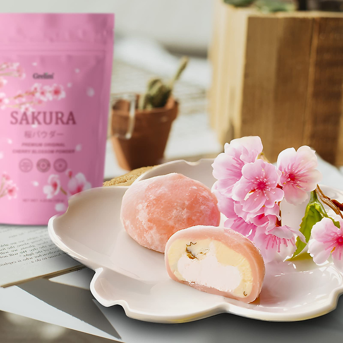 GRELIM Sakura Powder Premium Original Cherry Blossom Powder for Baking,Made in Kanagawa Perfect for Springtime Beverage, 4.23 Oz