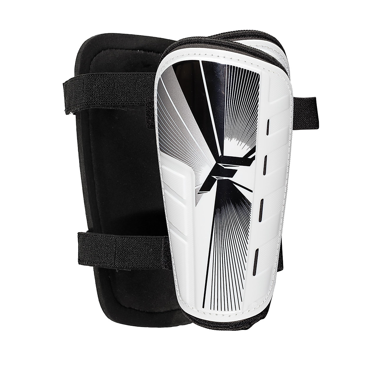 Franklin Sports Soccer Shin Guards for Youth + Adults - Superlight Shin Guards for Men, Women + Kids - (2) Shin Guard Set for Boys + Girls - Medium,White