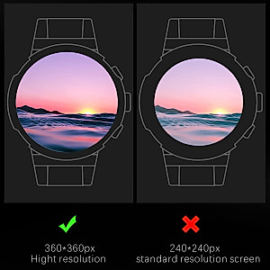 MOKCF 1.32 Inch High End Smart Watch for iPhone Android Military Fitness Sport Watches with Blood Pressure Heart Rate Monitor Sleep Tracker for Men (Black)