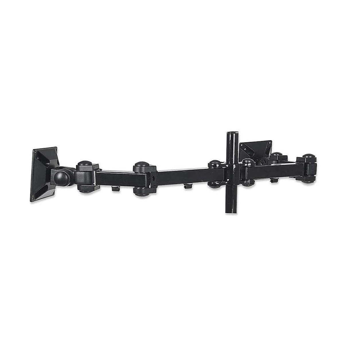 Manhattan Dual Monitor Stand Mount with Double-Link Swing Arms - Supports Two 13 in to 24 Inch Computer Screens up to 13 lbs., 180 Tilt / 180 Rotation, Clamp Mounting, Black - 420808