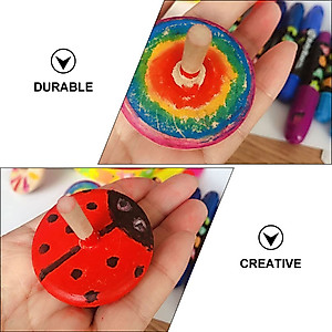 NUOBESTY Wooden Spinning Top Unfinished Wood Tops Craft Gyroscopes for DIY Kids Children Toy Party Favor New Year 12Pcs