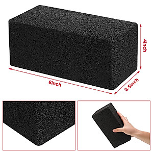 10 Pieces Commercial Grade Grill Cleaning Brick Bulk Heavy Duty Pumice Stone Brick Cleaning Grill Stone Reusable for Home Restaurant Griddles, Flat Top and BBQ Grates Outdoor Cleans(Black)