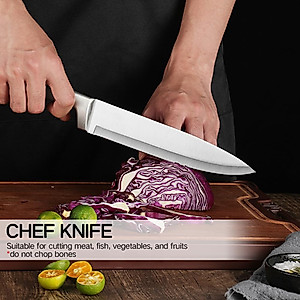 BFYLIN 3PCS Professional Chef Knife Set, Sharp Japanese Kitchen Knife, German High Carbon Stainless Steel 8 inch chef's knives, 8 inch slicing knife,5 inch Knife Utility Knife (3PCS-Pink)