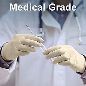 FifthPulse Medical Examination Latex Gloves X Small - 50 Count - Powder Free - Extra Thick 4.5 Mil - Natural Color - Non Sterile Disposable Gloves