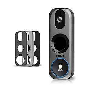 Doorbell Video Ring Security Camera by RCA New and Improved - with Mobile Doorbell Ring, 3MP HD Video, Live Stream, No Recording Storage Fees, Night Vision and Motion Detection