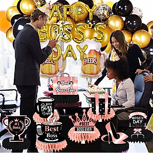 Happy Boss's Day Honeycomb Centerpieces Table Decorations, Best Boss Ever Honeycomb Table Deor Boss Lady Women Office Party Decorations