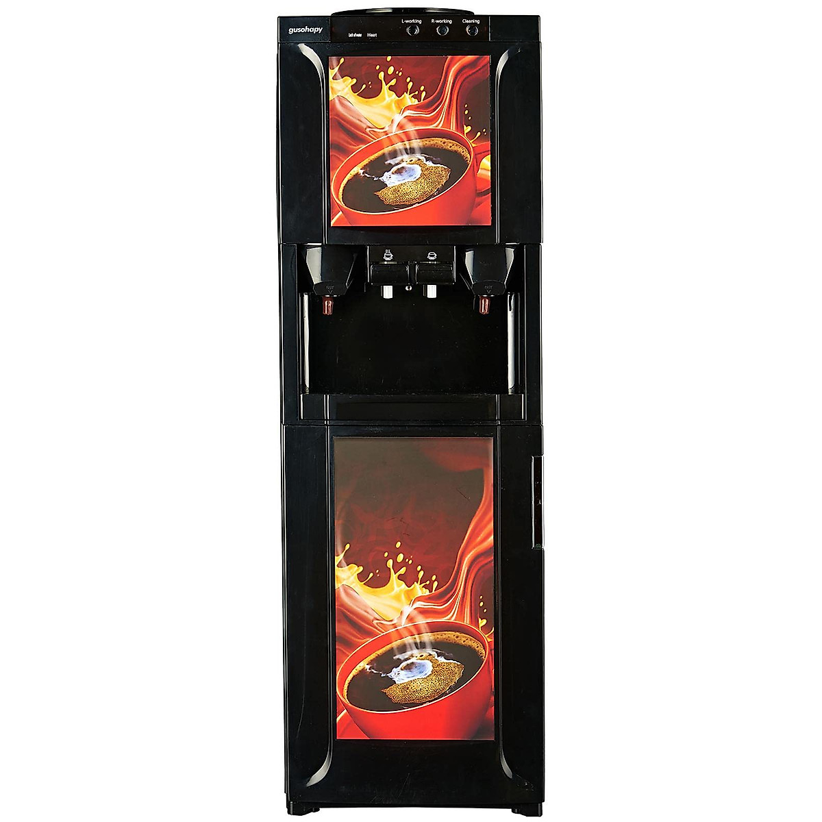 Gusohapy 2 Flavors Top Loading Commercial Instant Coffee Milk Tea Machine Commercial Beverage Dispenser Self Cleaning