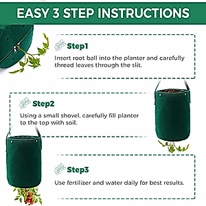 Betereap Upside-Down Tomato Grow Bag - 2-Pack Widen Planting Holes 400G Heavy Duty Easy Installation Durable Hanging Tomato Planter for Small Spaces with Carabiner Clip Design