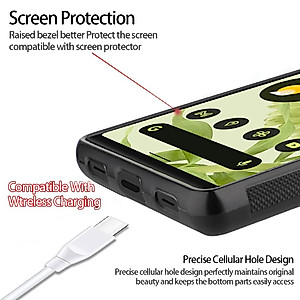 KANGHAR Case Compatible with Google Pixel 7,Black Leopard Design,Tire Texture Non-Slip +Shockproof Rugged TPU Protective Case for Pixel 7-Leopard Pattern