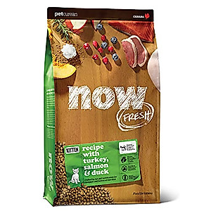 Now Fresh Dry Cat Food for Kittens, Turkey, Salmon and Duck Recipe, 3 lbs - Grain Free, Kitten Food, Made with Real Meat and Fish