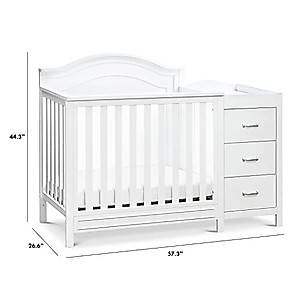 DaVinci Charlie 4-in-1 Convertible Mini Crib and Changer Combo in White, Greenguard Gold Certified
