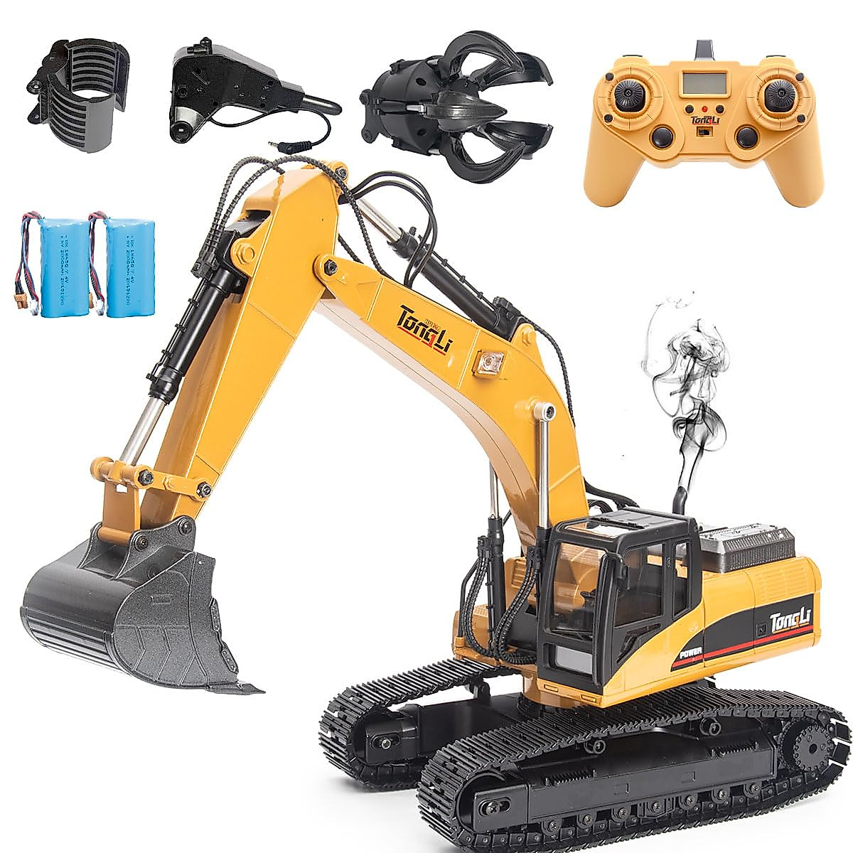 Huina RC Excavator for adults1580 Hobby Remote Control V4 Full Metal RC Excavator Adult huina 580 Construction Vehicle Professional Remote Control Tractor (Default)