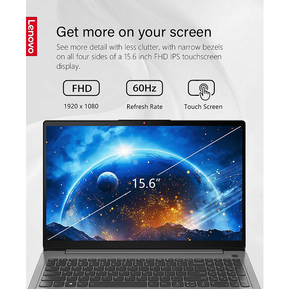 Lenovo Ideapad 15.6" HD Laptop, Athlon Silver 3050U (Beats i3-1005G1) Dual-core Processor, 8GB RAM, 128GB SSD, WiFi, Webcam, Bluetooth, Win 11 S, Cloud Grey, TGC Accessories