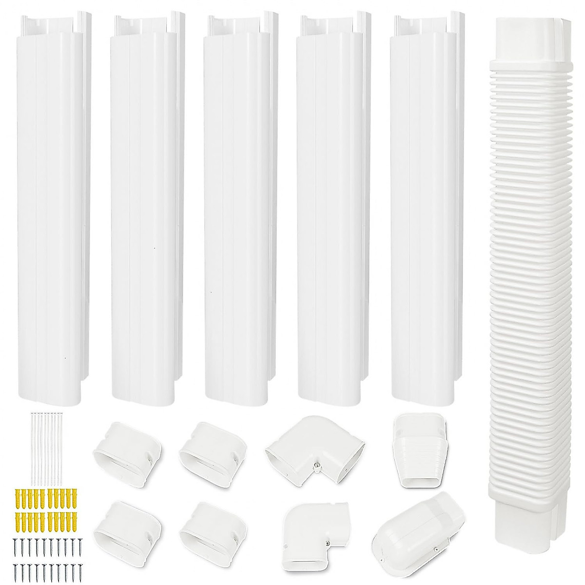 YoleShy 3'' 9 Ft Mini Split Line Set Cover PVC Mini Split Cover Kit Easy Installation Decorative Line Cover Kit for Mini Split AC Line Cover Kit for Heat Pump & Units Air Conditioners
