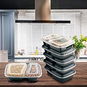 Pinshion 20 Pack Meal Prep Containers 2 Compartment Bento Box 950ML/ 32 OZ Microwavable Food Containers with lids, Food Storage Containers, Durable BPA Free Plastic Reusable Food Storage Containers